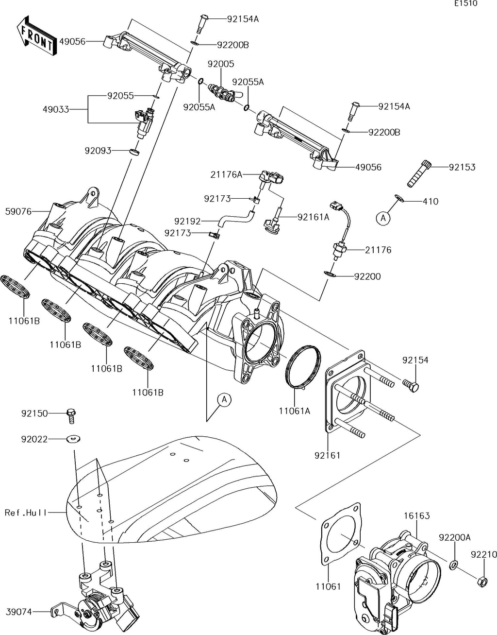 ULTRA310R'16 OEM (Throttle) NOZZLE-INJECTION Used [K7874-53]